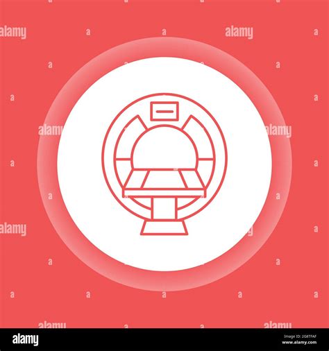 Mri Machine Scan Device Color Button Icon Isolated Vector Element