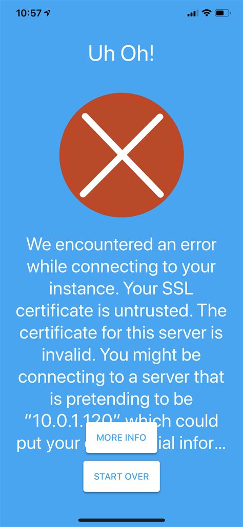 ssl certificate is untrusted home assistant companion for apple