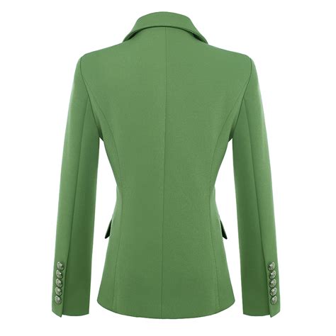 High Quality New Fashion 2019 Baroque Designer Blazer Jacket Womens Metal Lion Buttons Double
