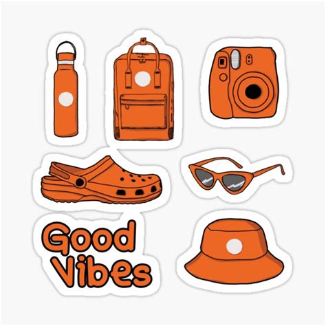 Orange Aesthetic Sticker Pack Sticker For Sale By VBNART Redbubble