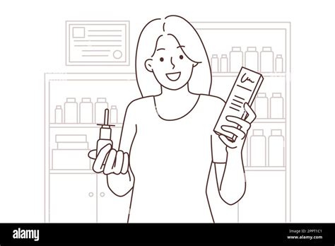 Woman Drugstore Stock Vector Images Alamy