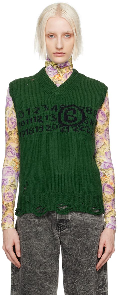 Green Numeric Vest By Mm6 Maison Margiela On Sale