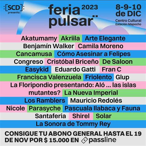 Con Francisca Valenzuela Y Glup Feria Pulsar 2023 Anuncia Artistas De