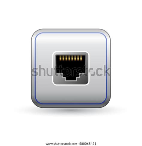 Ethernet Socket Icon Network Ethernet Port Lagervektor Royaltyfri 580068421
