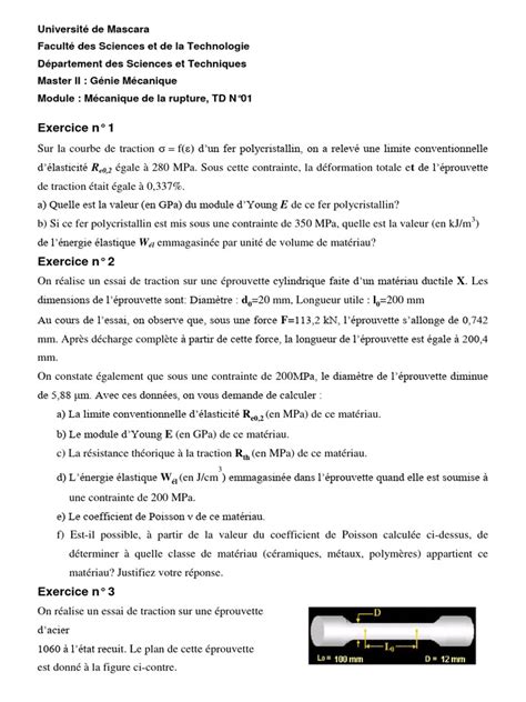 Td N°01 Rappels Et Introduction Pdf