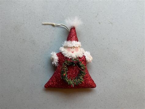 Red Santa Ornament Etsy