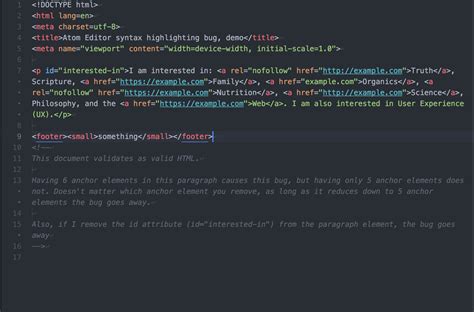 HTML Highlighting Breaks And Text Goes Green When More Than Anchor Elements In A P Element