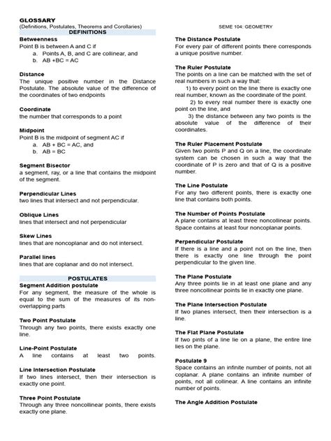 Glossary Geometry Pdf Line Geometry Perpendicular