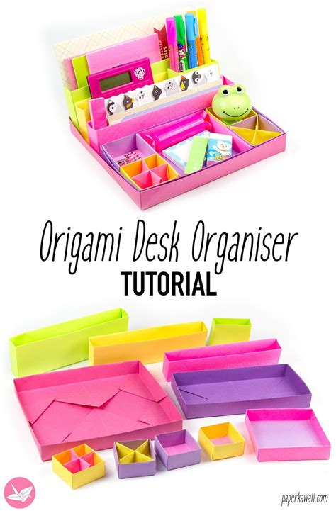 Useful Cute Origami Desk Organiser Tutorial Nested Boxes Artofit