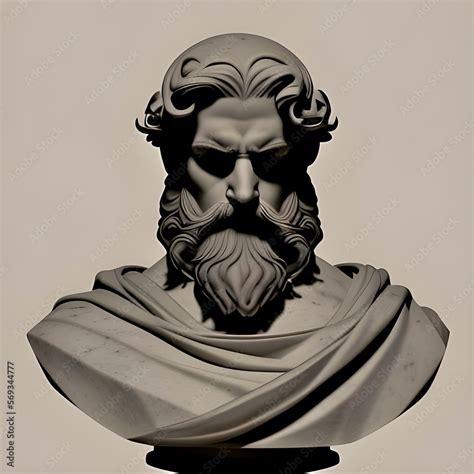 Generative Ai Image Featuring A Chiseled White Marble Statue Bust Of