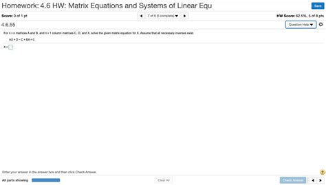 Solved Homework HW Matrix Equations And Systems Of Chegg Com
