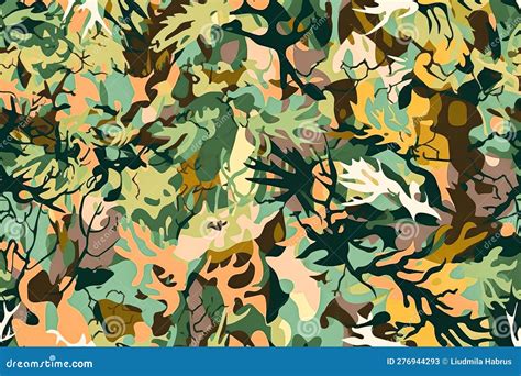 Tile Military Camouflage Seamless Pattern Abstract Background Camouflage Texture Stock