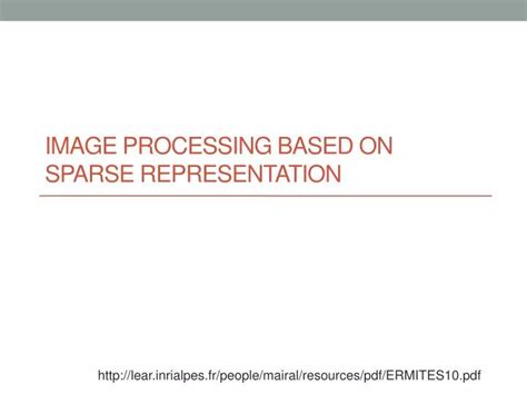 ppt image processing based on sparse representation powerpoint