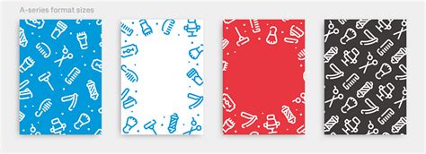 Barber Icon Pattern Background For Graphic Designasize Vertical Vector