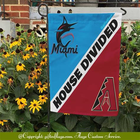 Miami Marlins Vs Arizona Diamondbacks House Divided Flag Marlins