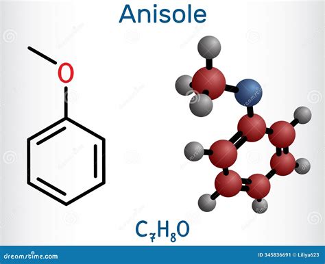 Anisole Methoxybenzene Methyl Phenyl Ether Molecule Structural