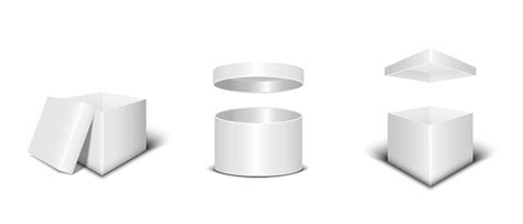 빈 오픈 기프트 박스 흰색 배경에 격리 생일 축하 크리스마스 새해 결혼식 또는 발렌타인 데이 패키지 개념 3d 벡터 그림입니다 3차원 형태에 대한 스톡 벡터 아트 및 기타