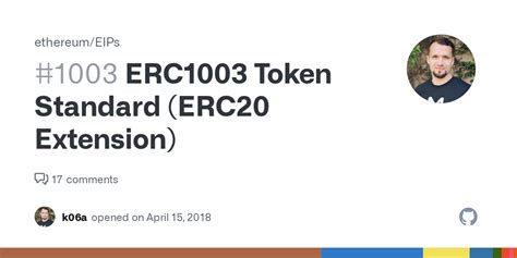 erc1003 token standard erc20 extension · issue 1003 · ethereum eips