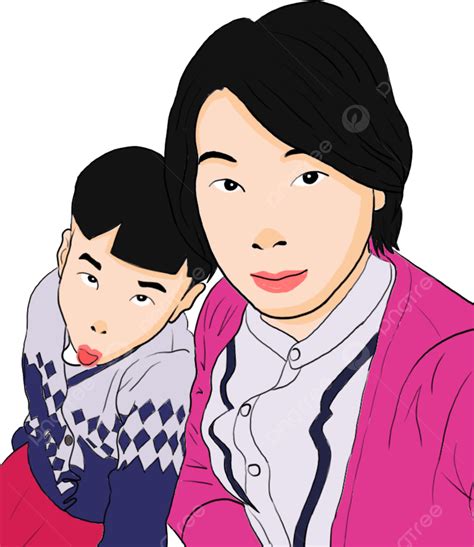 만화 일러스트 모성애 엄마 아들 Png 일러스트 및 Psd 이미지 무료 다운로드 Pngtree