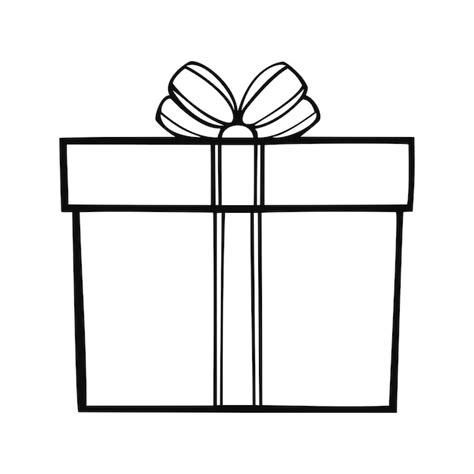 Caja De Regalo Cuadrada Con Ilustración Monocromática De Vector De