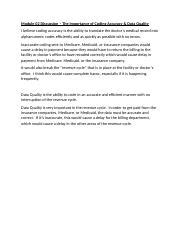 Module 02 Discussion The Importance Of Coding Accuracy And Data Quality Docx Module 02