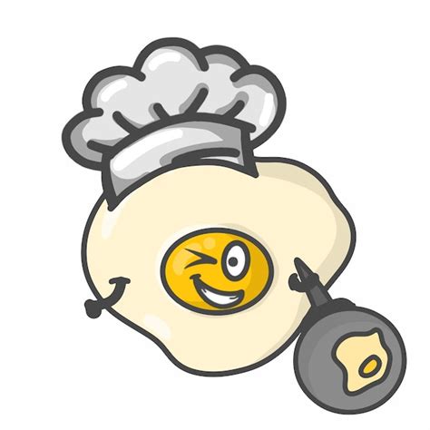 귀여운 계란 후라이 활동 캐릭터 플랫 만화 벡터 디자인 일러스트 레이 션 프리미엄 벡터