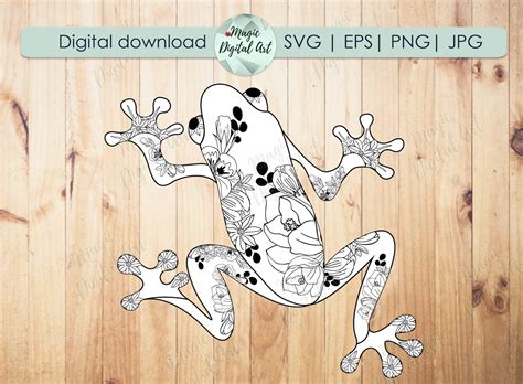 Tree Frog SVG Unique Design Frog In Flowers Vector Images Etsy