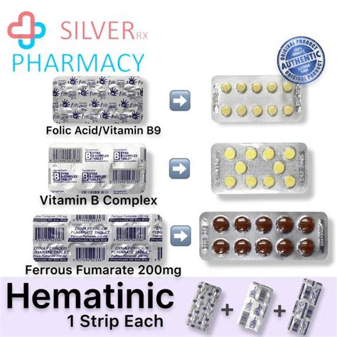 Hematinic Ferrous Fumarate 200mg B Complex Folic Acid 5mg 3 In 1