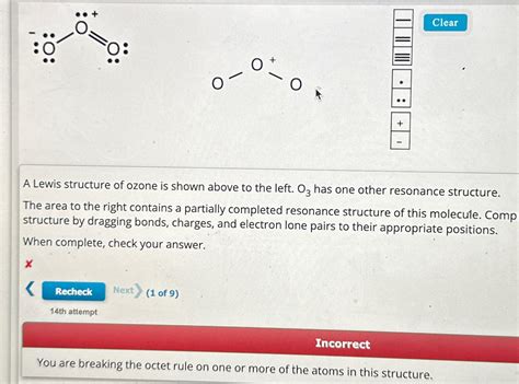 Solved A Lewis Structure Of Ozone Is Shown Above To The