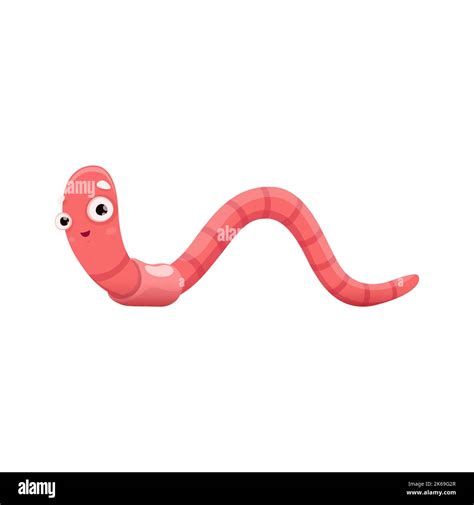 Mignon Sourire Ver Personnage De Dessin Animé Drôle Rampant Eworm