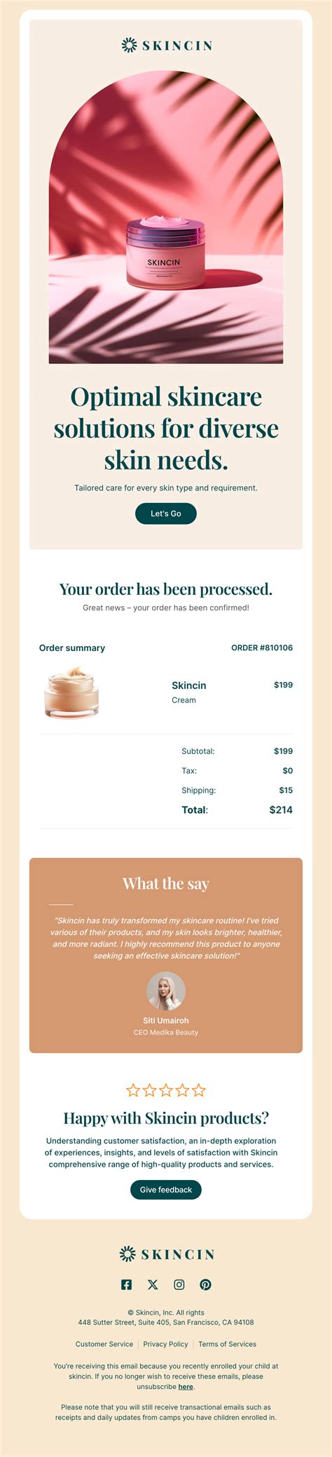 Free Html Email Templates For Order Confirmation Designmodo