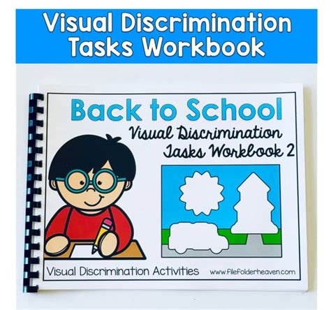 Back To School Visual Discrimination Workbook Tasks 2 By File Folder Heaven