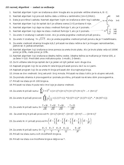 Algoritmi Zadaci Za Vezbanje Pdf