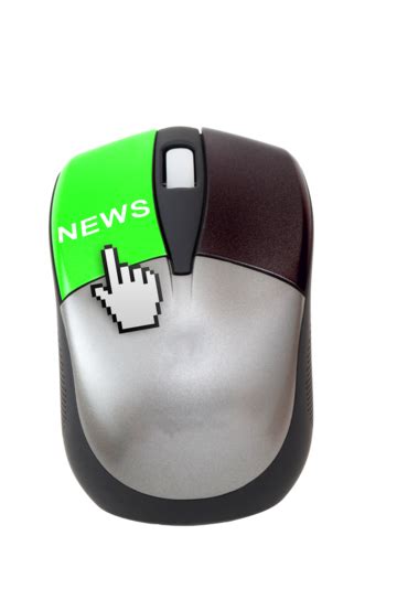 Hand Cursor Clicking On News Button Commerce Wireless Business