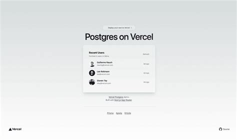 Vercel Postgres Nextjs Starter Vercel Vercel Postgres Nextjs Starter Vercel