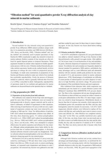 Pdf Filtration Method” For Semi Quantitative Powder X Ray · 1