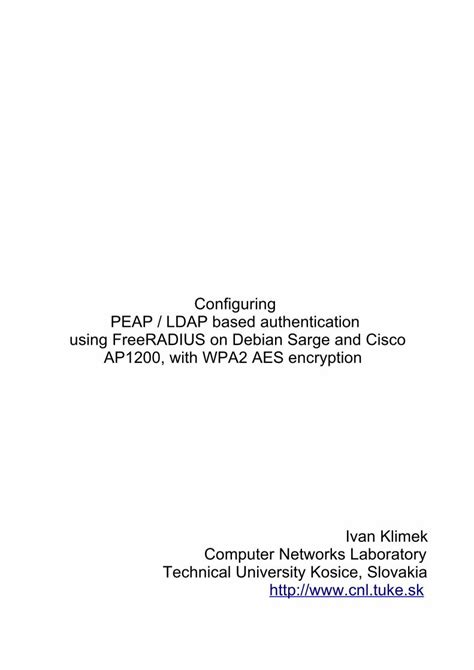 Pdf Configuring Peap Ldap Based Authentication Using Dokumentips