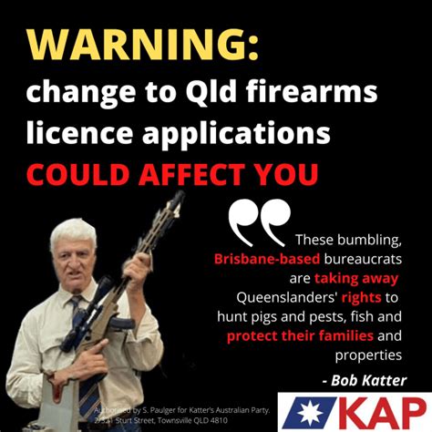 Katters Australian Party Blasts Qld Weapons Licensing Branch