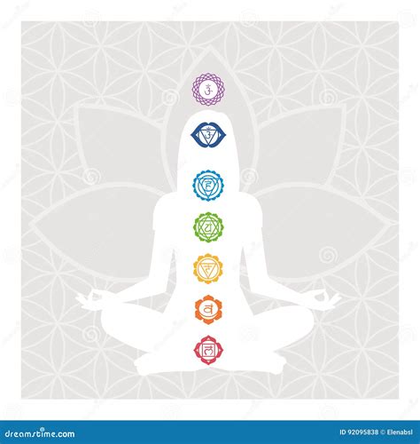 Chakras And Energy Body Stock Vector Illustration Of Lotus 92095838