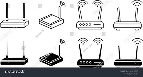 Set Wifi Router Icons Representing Different Stock Vector Royalty Free 2589092115 Shutterstock
