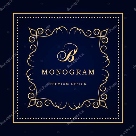 Monogram Design Elements Graceful Template Calligraphic Elegant Line
