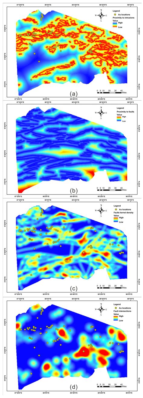 Predictor Maps Of Geologic Influencing Factors A Distance To Download Scientific Diagram