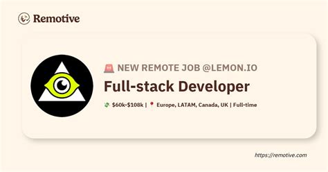 Remotive On Linkedin Hiring Full Stack Developer