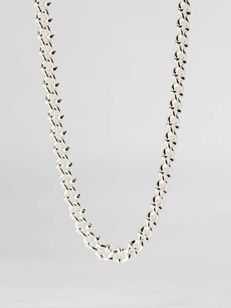 Colar Mini Elo Português Folheado Em Ródio Branco Francisca Joias