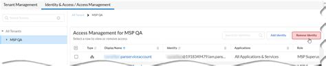 Remove A Service Account Through Common Services