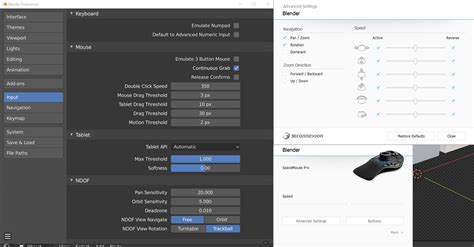 Blender D Space Mouse Settings Blender Stack Exchange