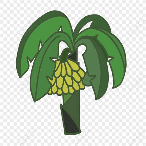 곡선 된 잎 클립 아트와 바나나 나무 일러스트짙은 녹색 Png 일러스트 무료 다운로드 Lovepik