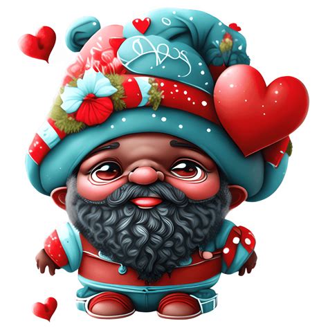 African American Valentine Gnome Graphic Creative Fabrica