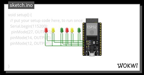 traffic signal 2 wokwi esp32 stm32 arduino simulator