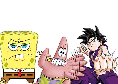 What If Gohan With Spongebob And Patrick 2 By Themids1taco On Deviantart